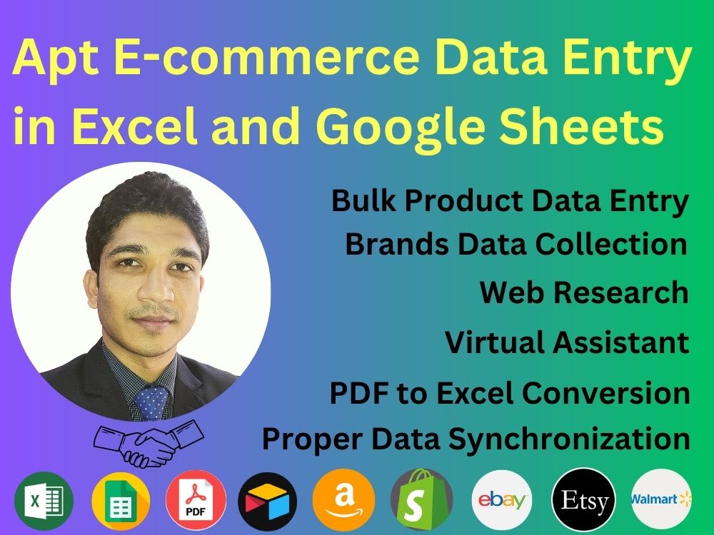 Apt E-commerce Excel Virtual Assistant Product Data Entry Web Research ...