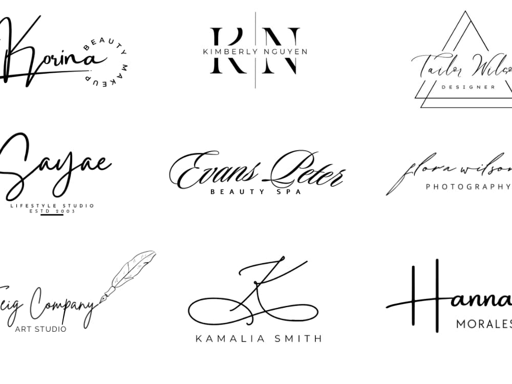 Real handwritten signature logo, Cursive, handmade unique design | Upwork
