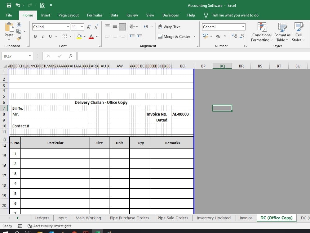 A fantastic complete accounting software on excel. | Upwork
