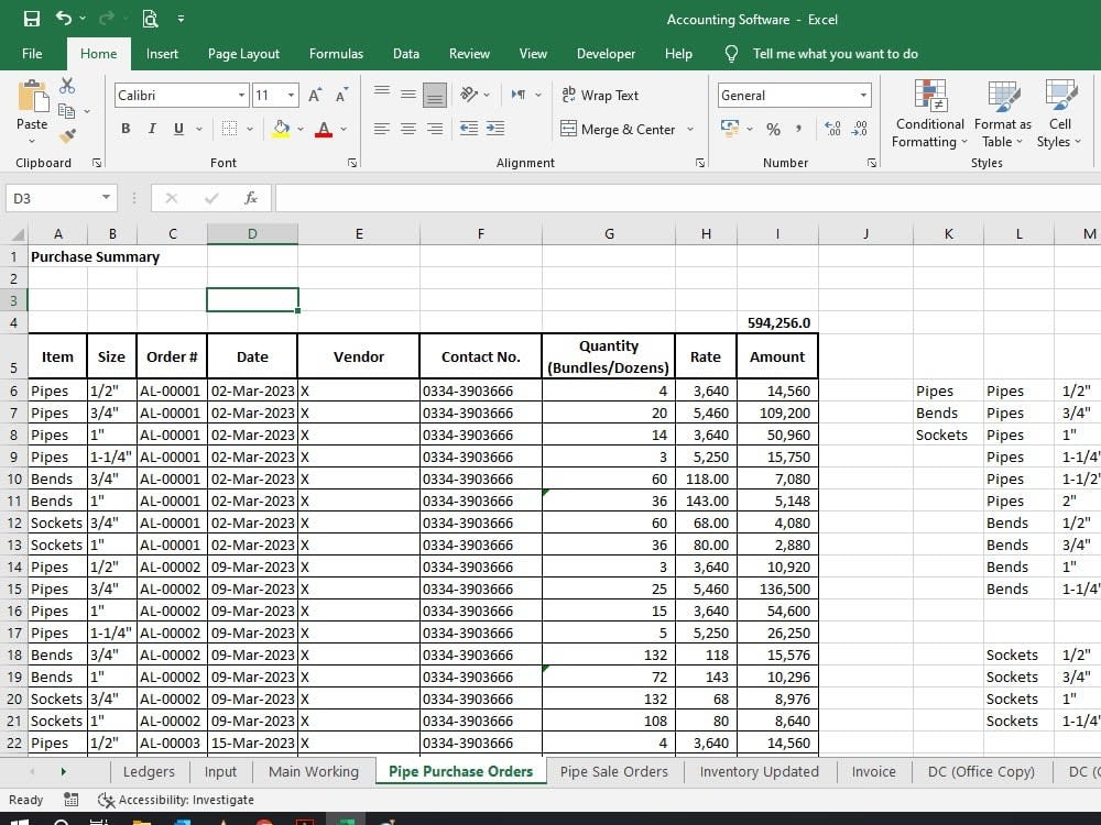 A fantastic complete accounting software on excel. | Upwork