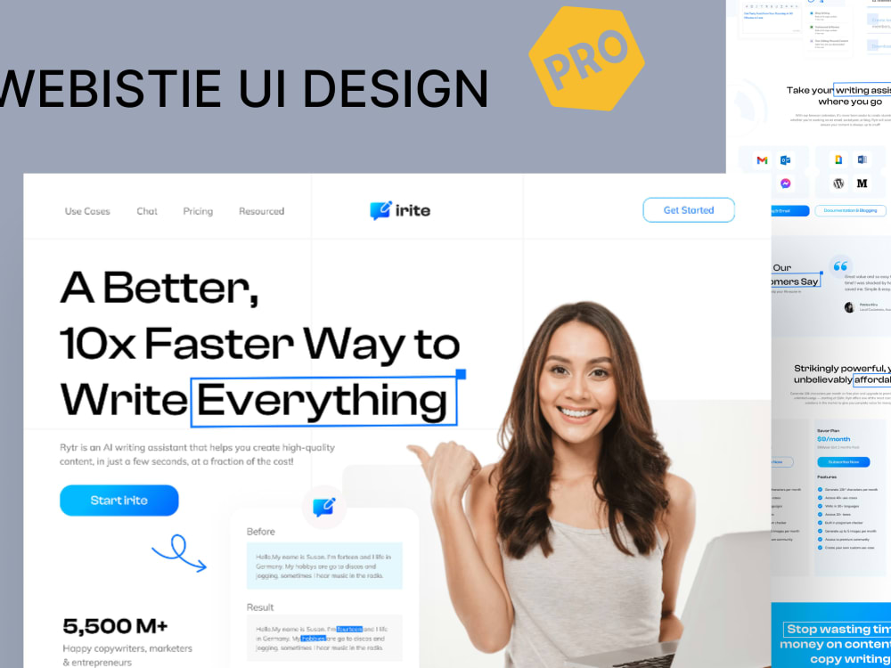 A clean Landing page, Website UI, Web app and dashboard UI design in ...