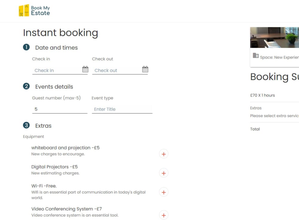 Space booking systems like airbnb | Upwork