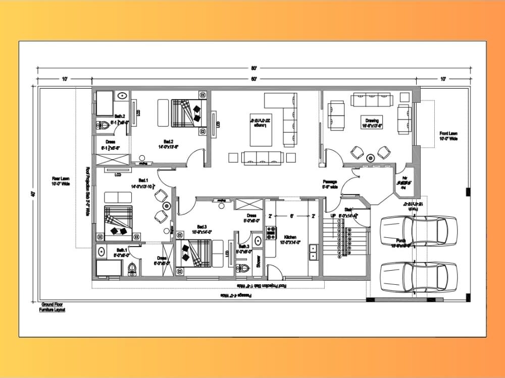 2D ARCHITECTURAL DRAWINGS AND FLOOR PLAN IN AUTO CAD | Upwork