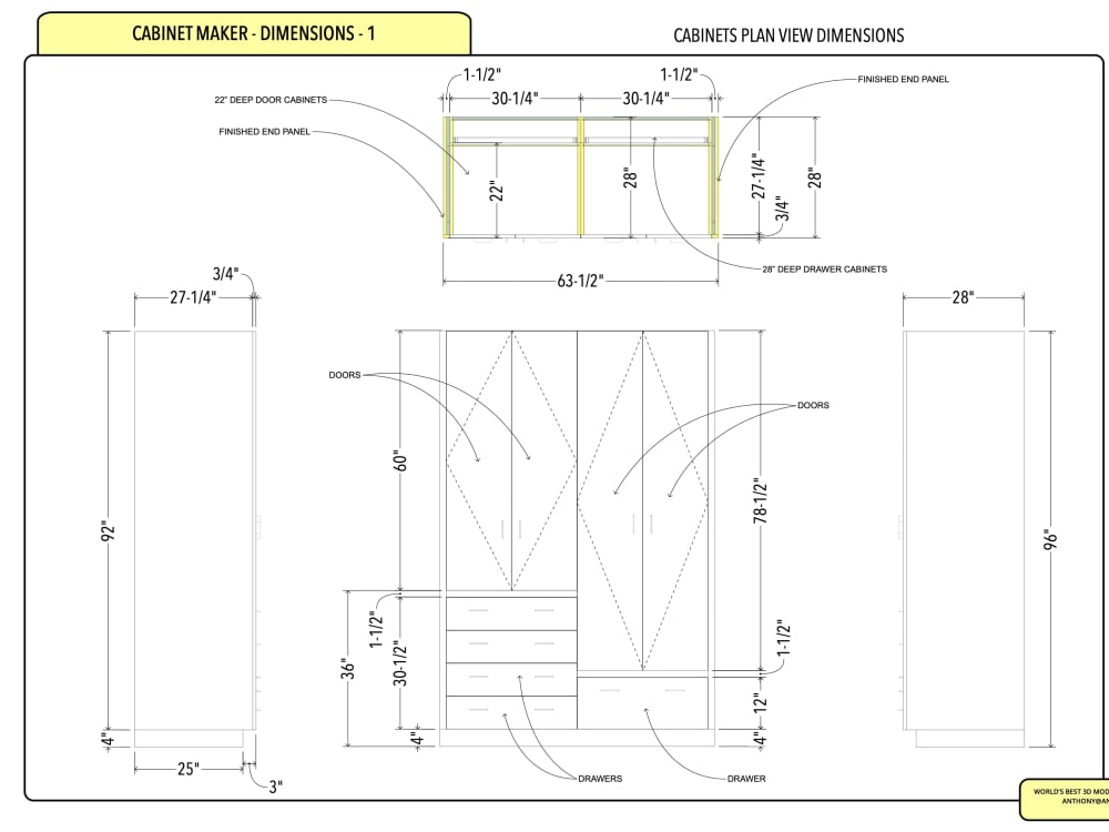 3D Renderings for custom cabinetry - General Contractor millwork shop ...