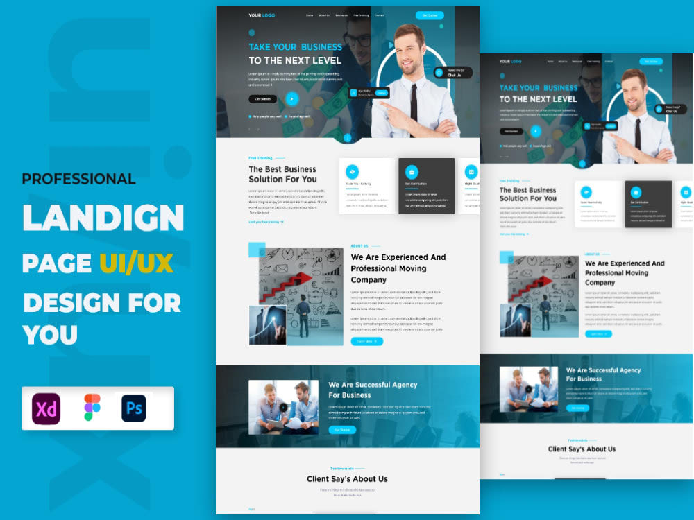 Modern responsive website / web / landing page UI UX design in Figma or ...