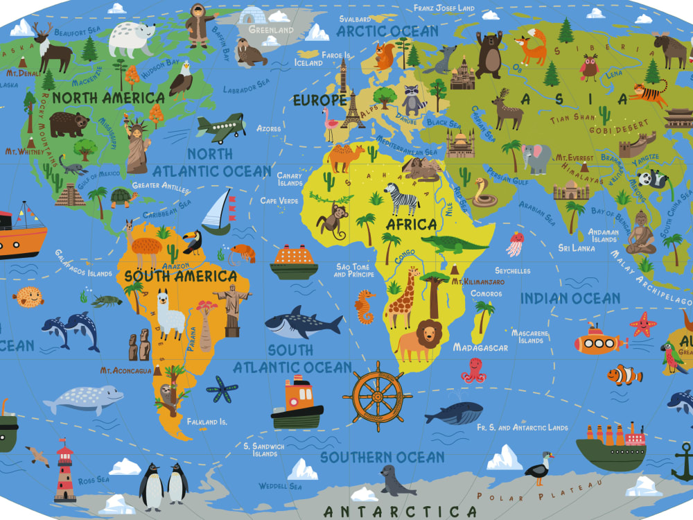 Illustrated Map for Kids | Upwork