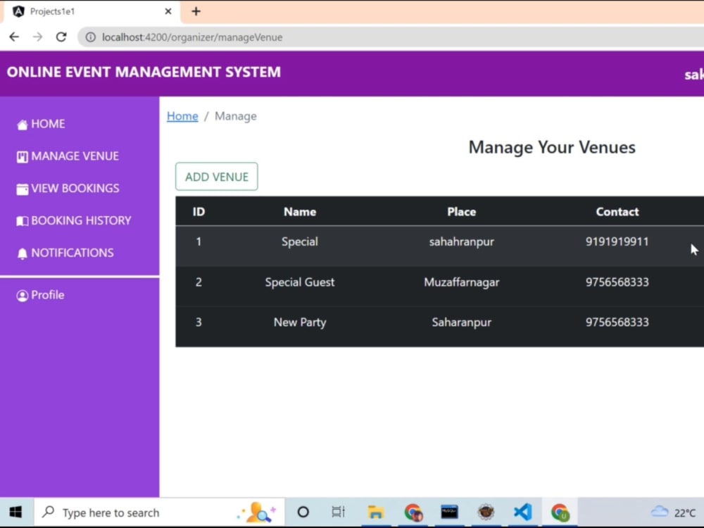 Online event management system in java spring boot | Upwork