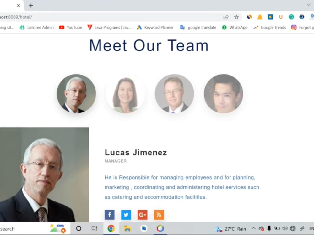 Hotel management system project in java web application | Upwork