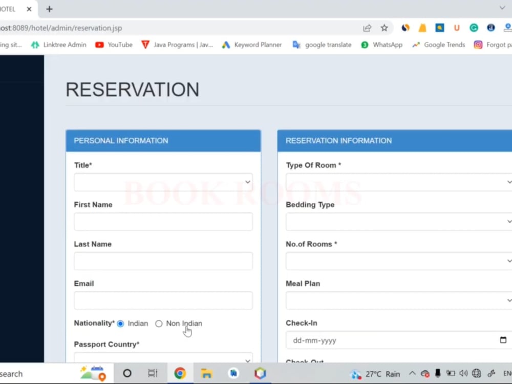 Hotel management system project in java web application | Upwork