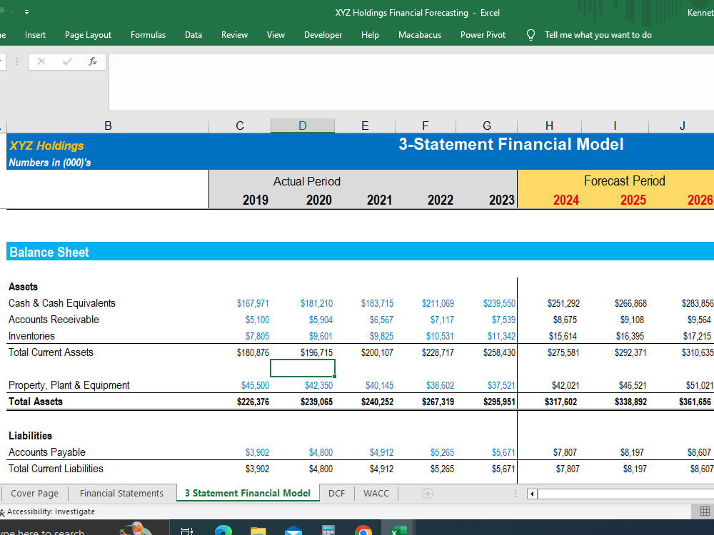 A 3-statement financial model with forecasts over 5 years | Upwork