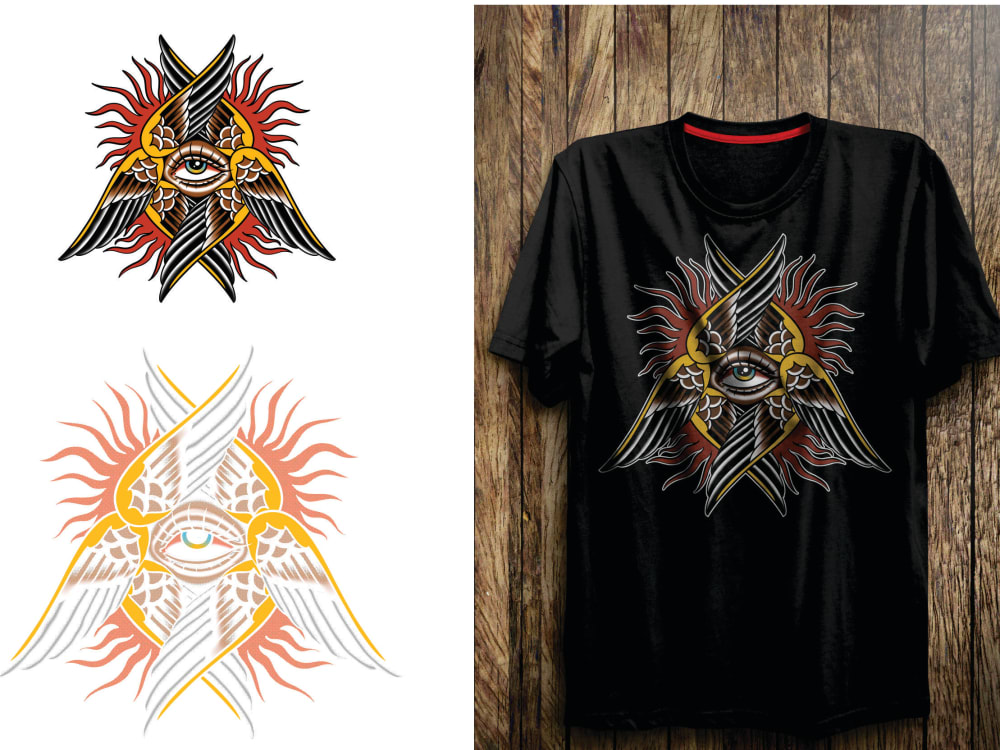 Make a halftone image for dtf dtg printing and a realistic mockup | Upwork