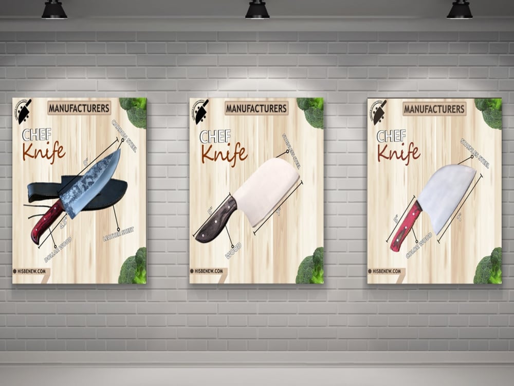 A chef knife poster design | Upwork