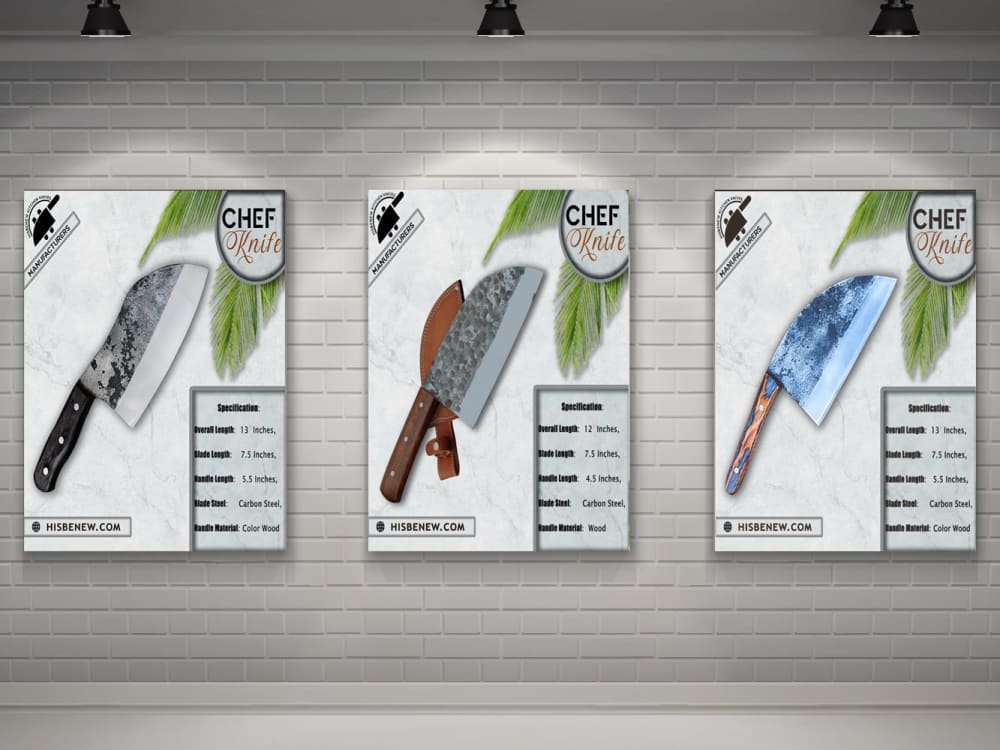 A chef knife poster design | Upwork