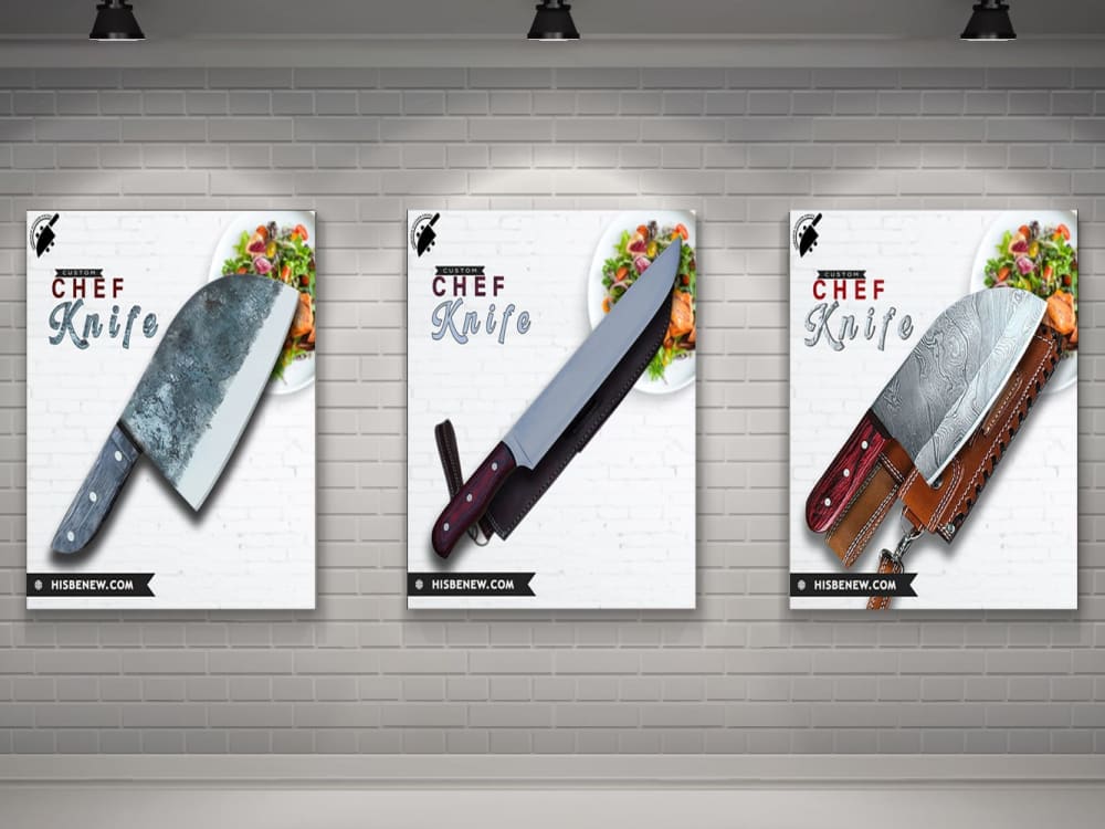 A chef knife poster design | Upwork