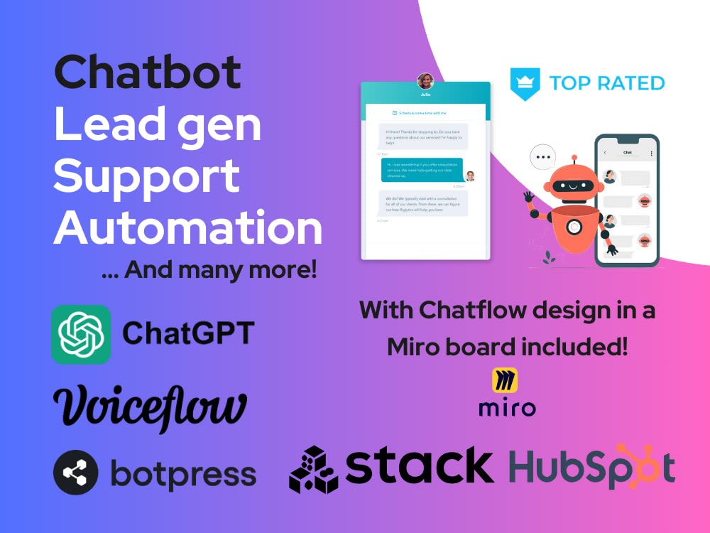 Botpress/Voiceflow/Stack AI chatbot for lead generation, support, and ...