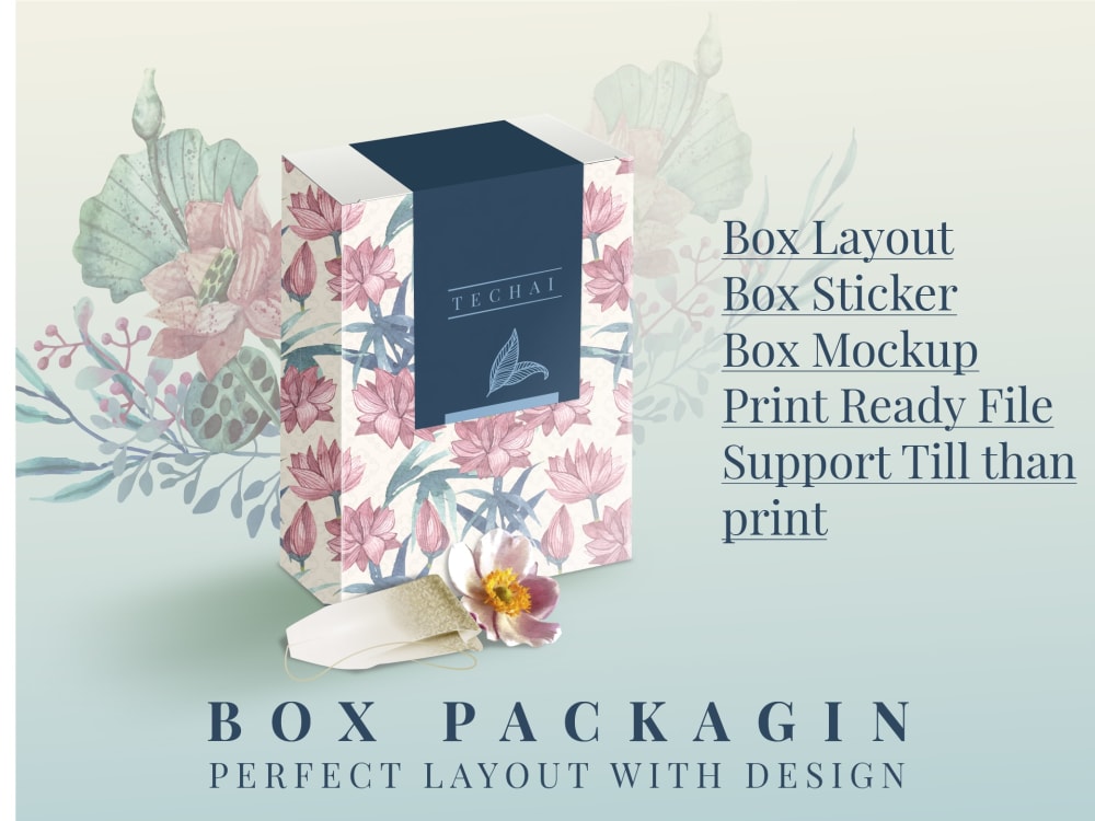 Box packaging, box layout, label and sticker with print-ready source ...