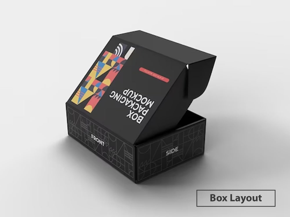 Box packaging, box layout, label and sticker with print-ready source ...