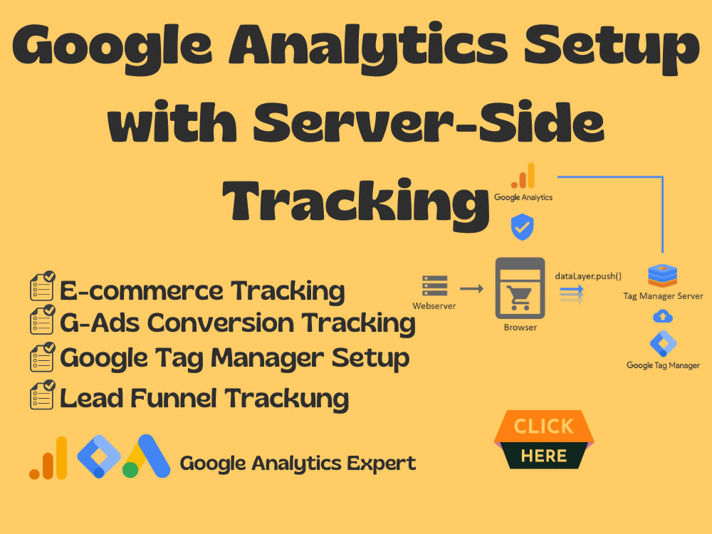 Ga4 ecommerce tracking, ga4 server side tracking, google analytics 4 by GTM | Upwork