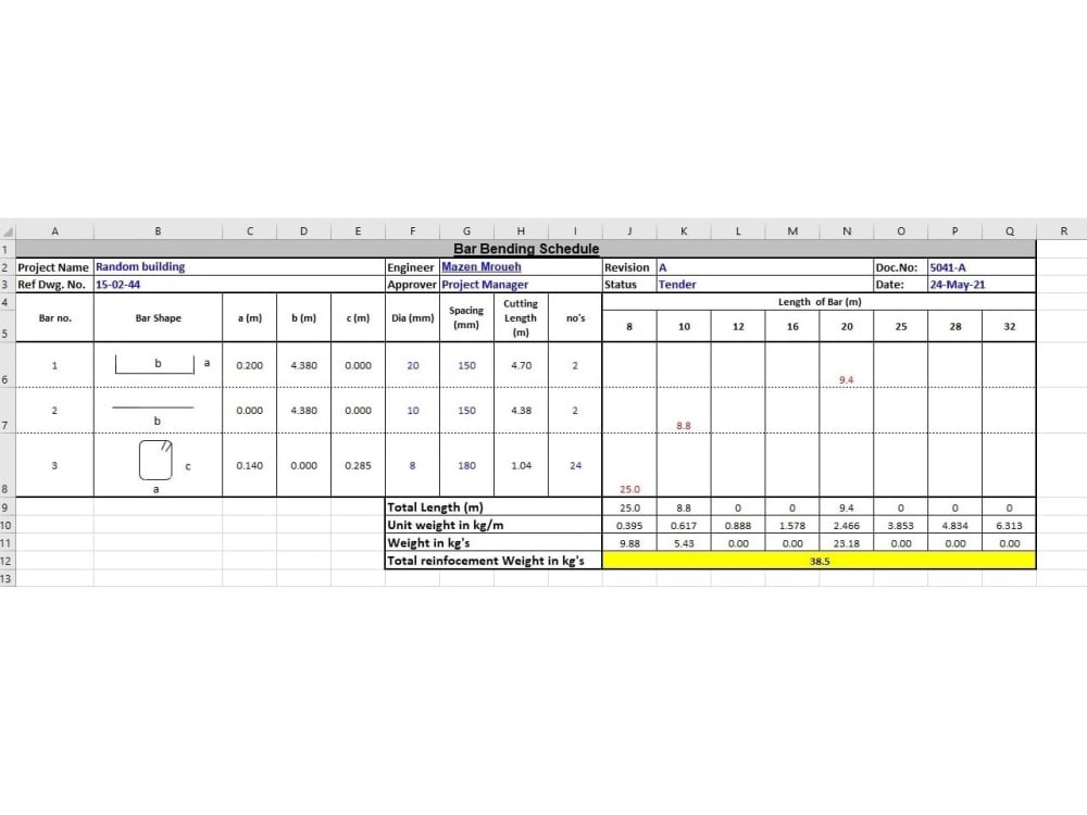 Detailed rebar shop drawings and BBS/rebar takeoff | Upwork