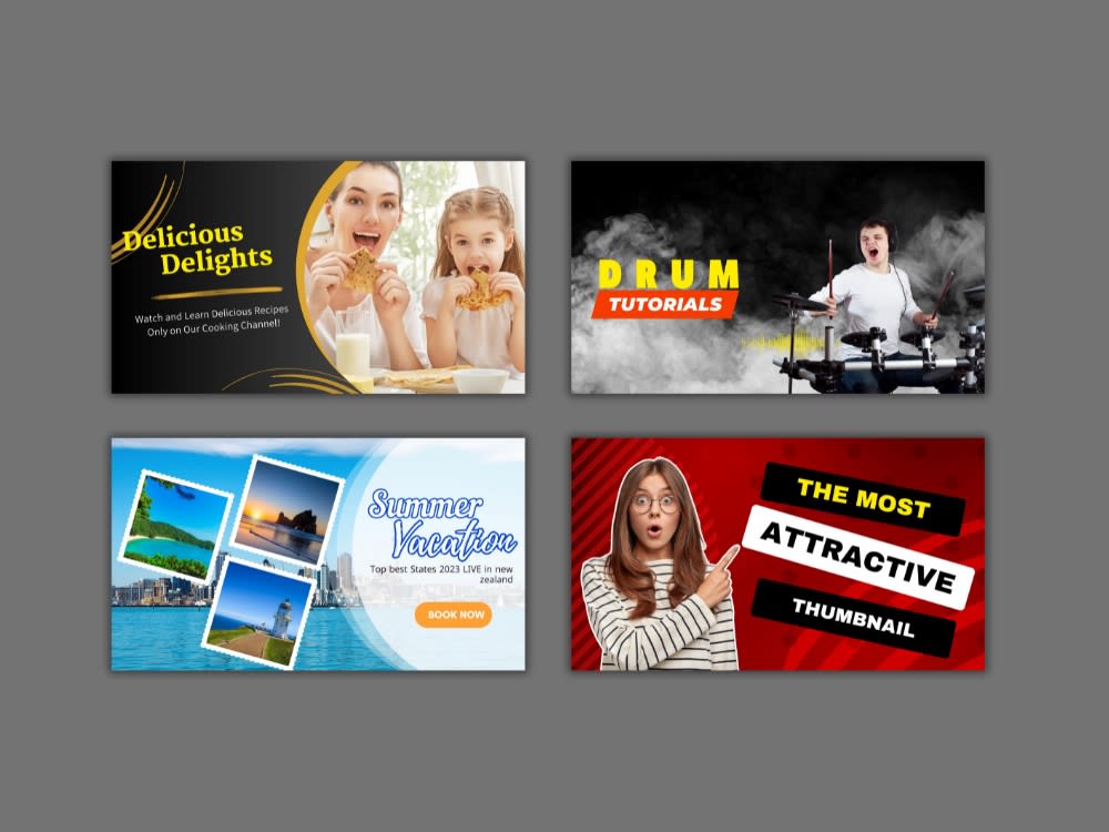 Design thumbnail, banner, flyer, poster, and any other graphic | Upwork