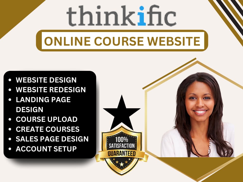 Professional thinkific website, set up a thinkific course | Upwork