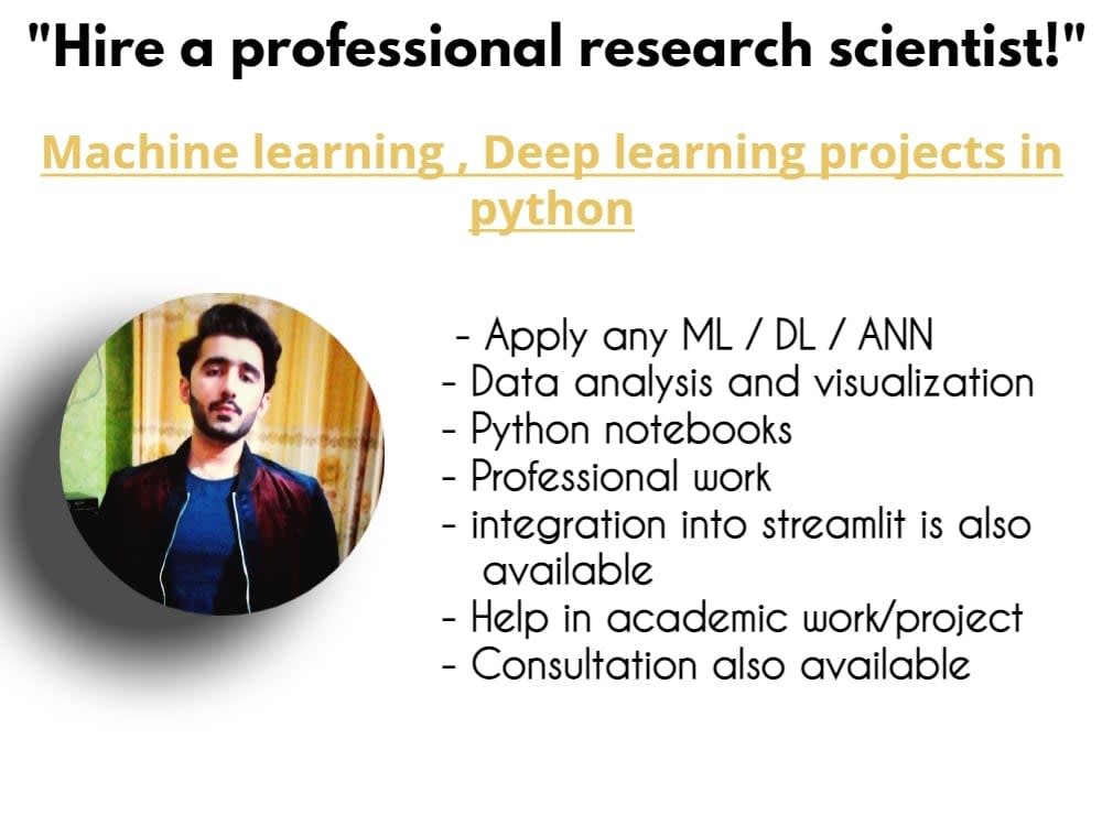 Machine learning or deep learning projects in python jupyter | Upwork