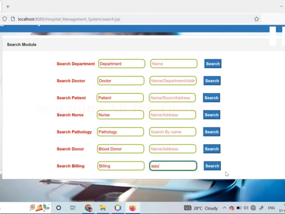 Hospital management system using java web application | Upwork