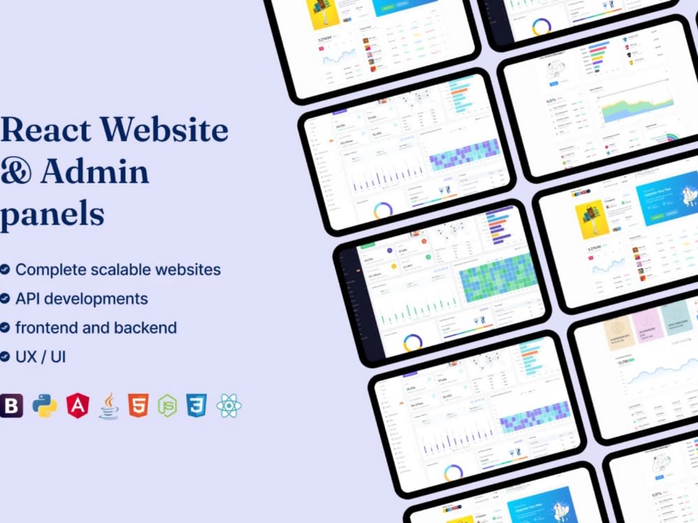 React website and admin panels | Upwork