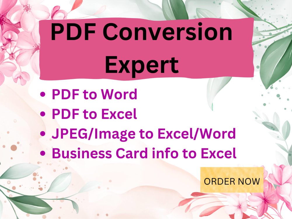 Convert PDF to Word/Excel/PowerPoint in 24 hours | Upwork