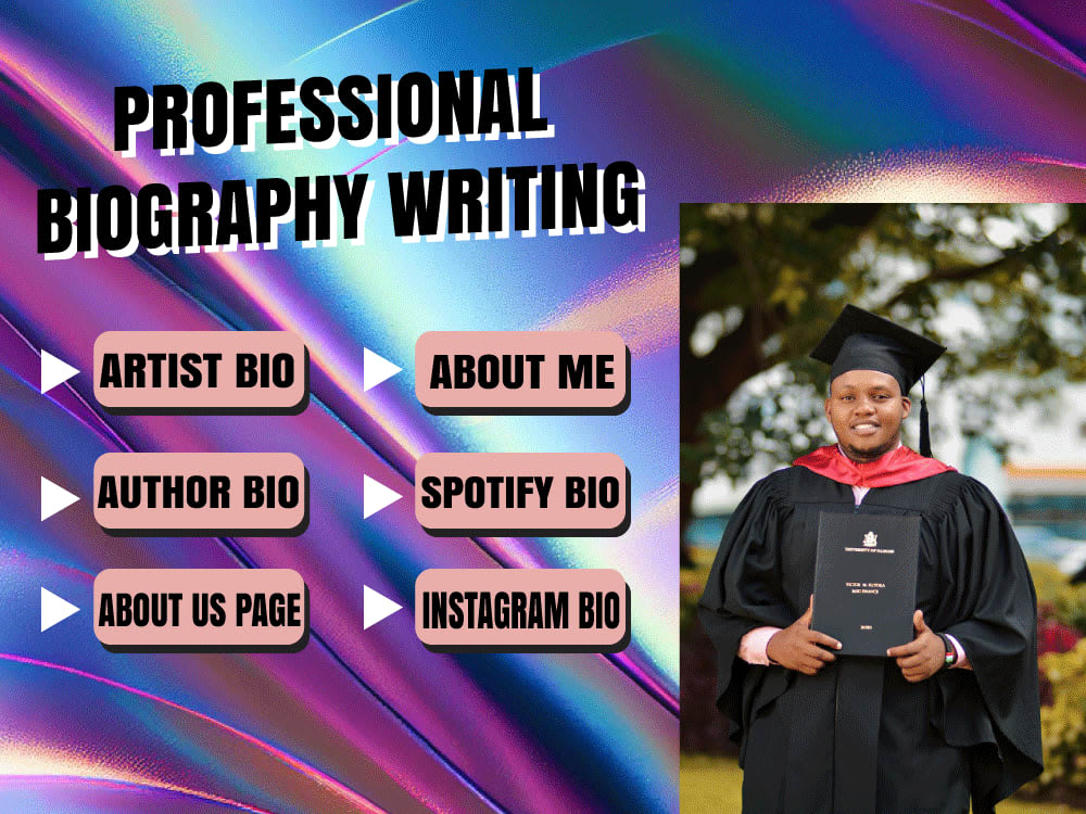 I writeyou an unforgettable biography, about us, author bio | Upwork