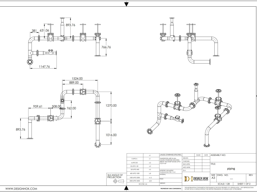 3d model, 2d drawing, piping, weldments, sheet metal in solidworks ...