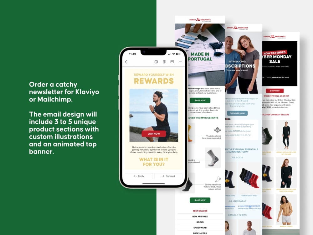 A newsletter design with an animated banner and catchy CTAs | Upwork