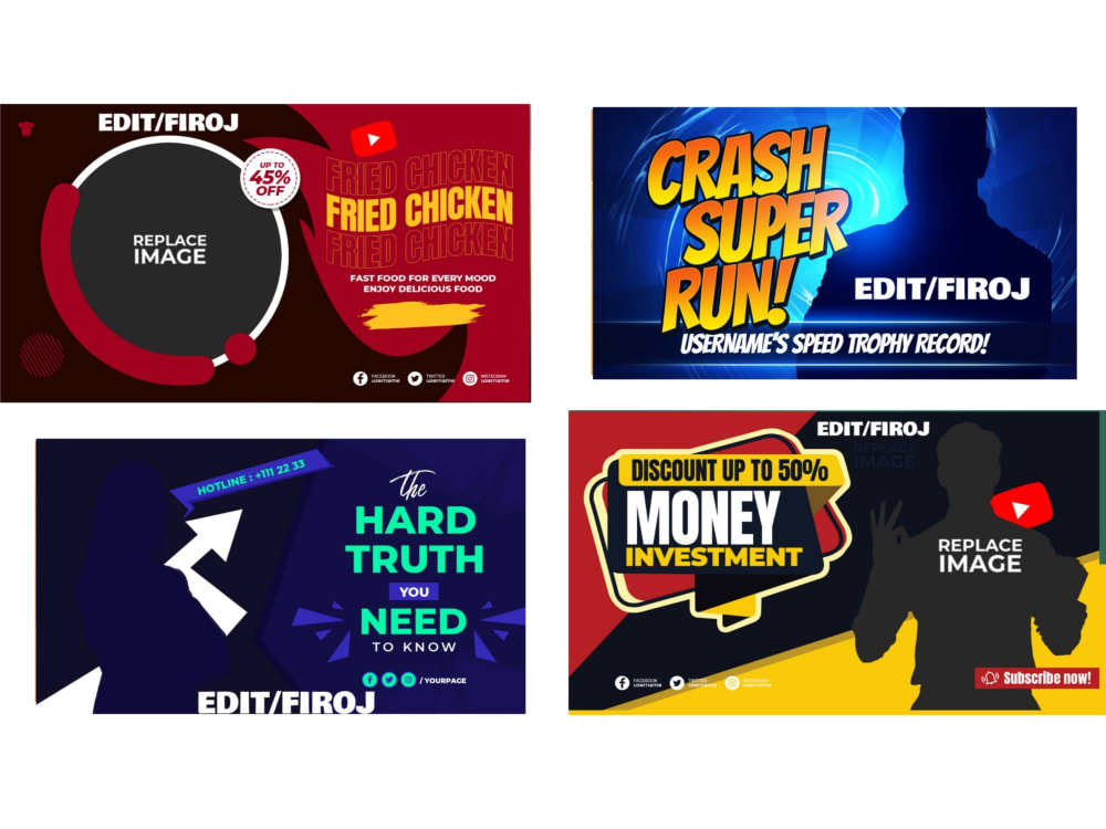 Eye Catching and Professional Random Thumbnail Design | Upwork