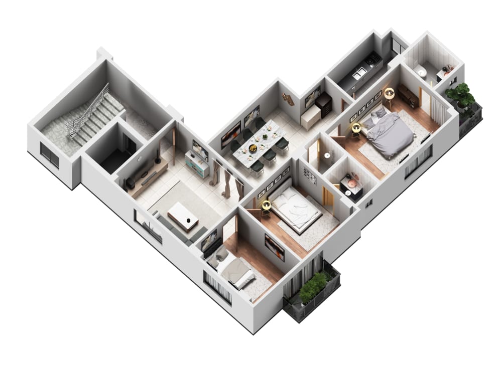 3d floorplan virtual staging renderings for real estate service | Upwork
