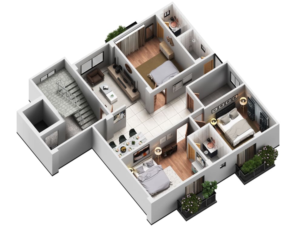 3d floorplan virtual staging renderings for real estate service | Upwork