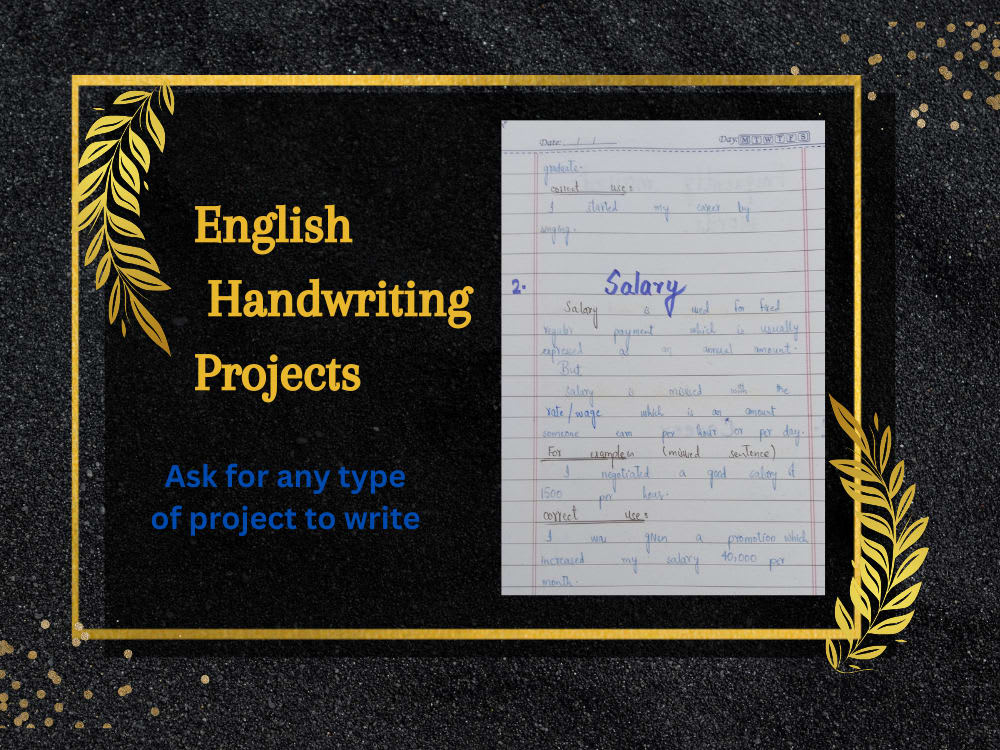 A beautiful English handwritten project. | Upwork