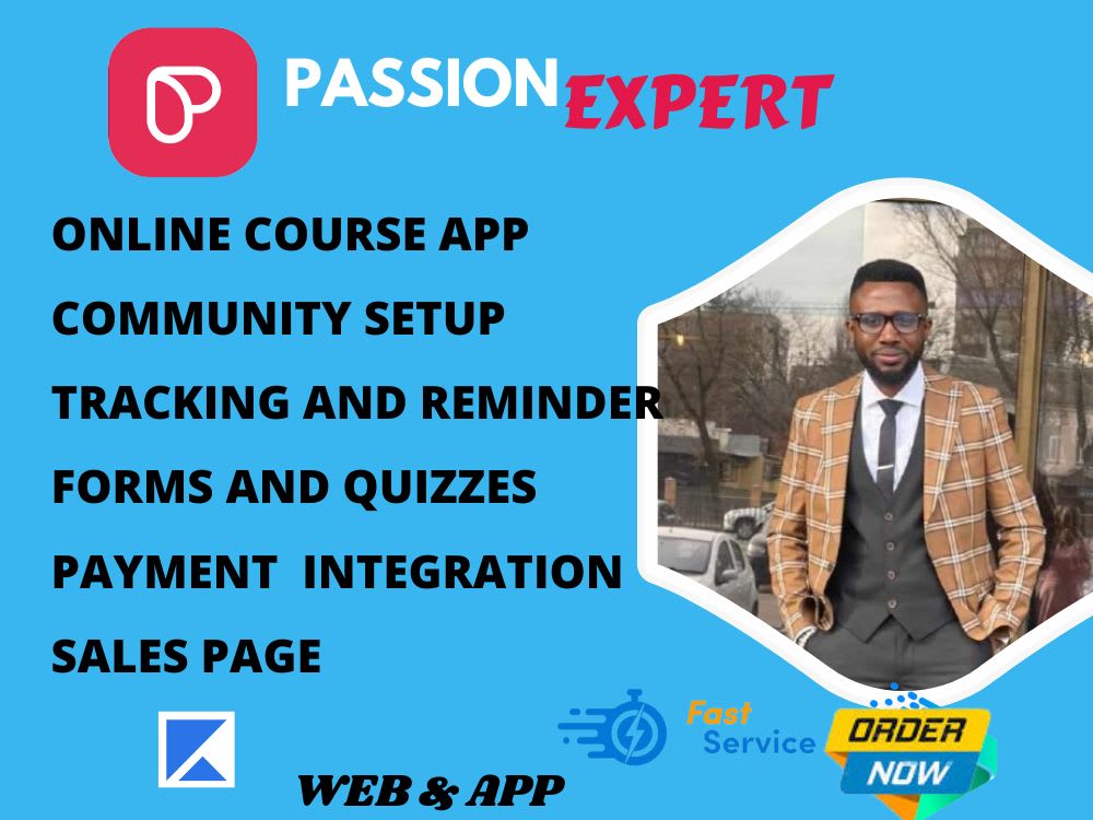 A fully functional passion.io online course app, passion app setup | Upwork