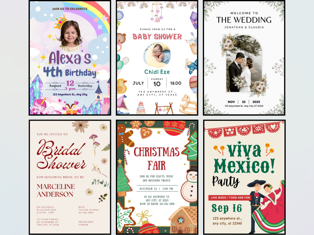 Premium Invitation Card for Birthday, Wedding, Baby, Parties And ...
