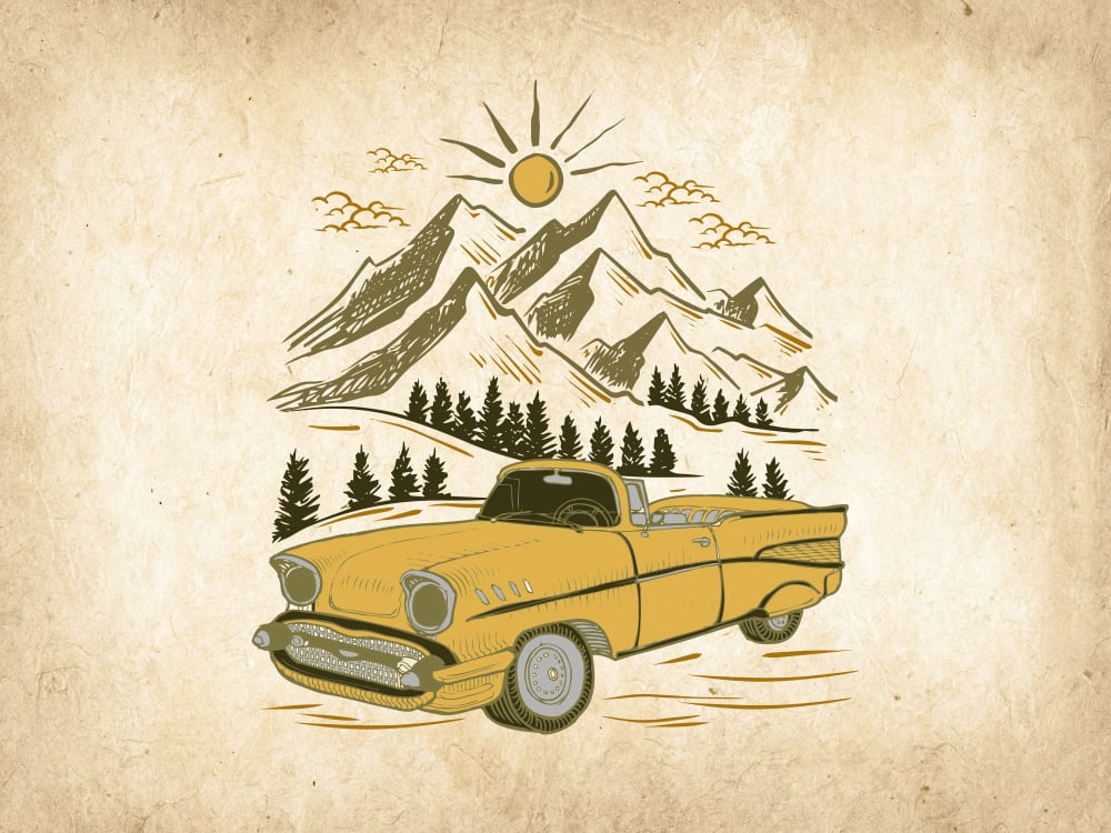 Hand-drawn retro vintage illustration for your t-shirt | Upwork