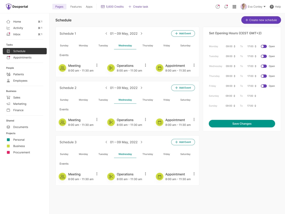 Ux ui design for your Doctor Management web application | Upwork