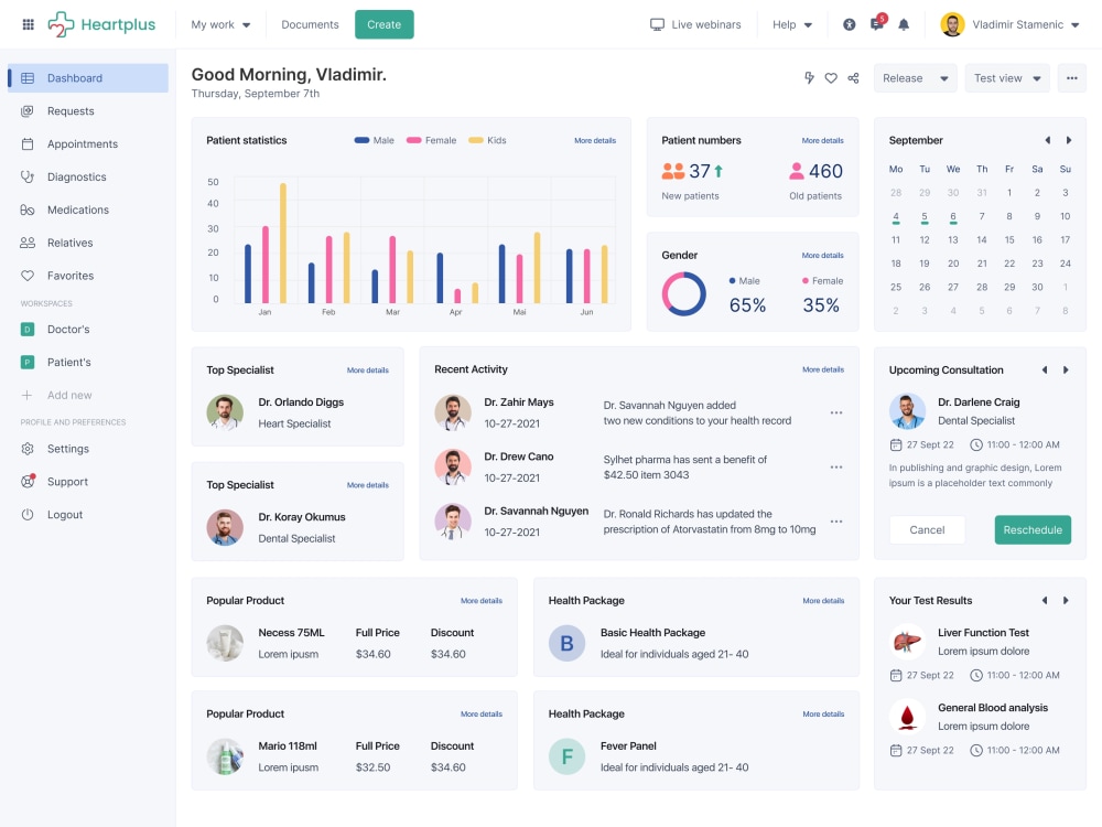 Ux ui design for your Healthcare Medical web application | Upwork