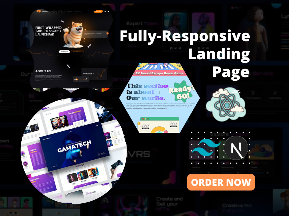 A Fully Responsive Landing Page with React, Next.js, and Tailwind CSS | Upwork