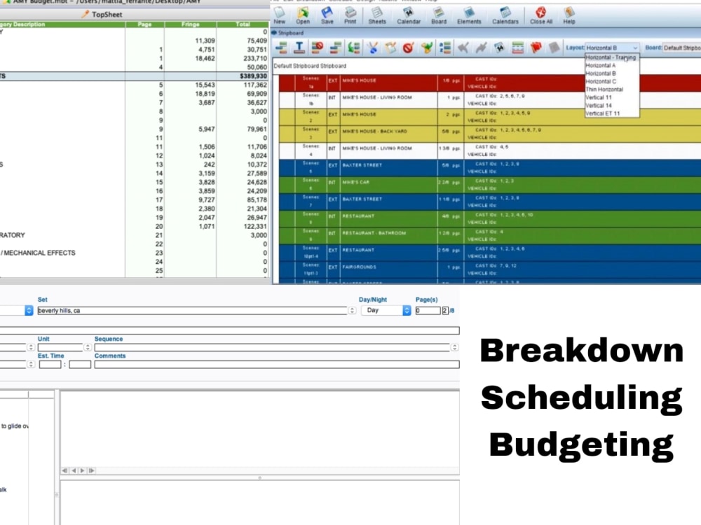 Film budget , breakdown and schedule with movie magic | Upwork