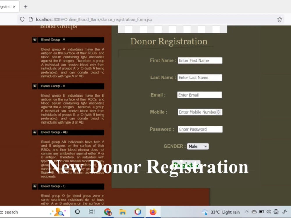 Blood bank management using java web application | Upwork