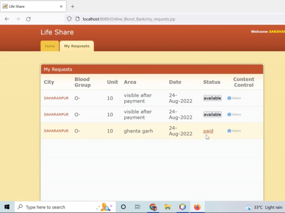 Blood bank management using java web application | Upwork