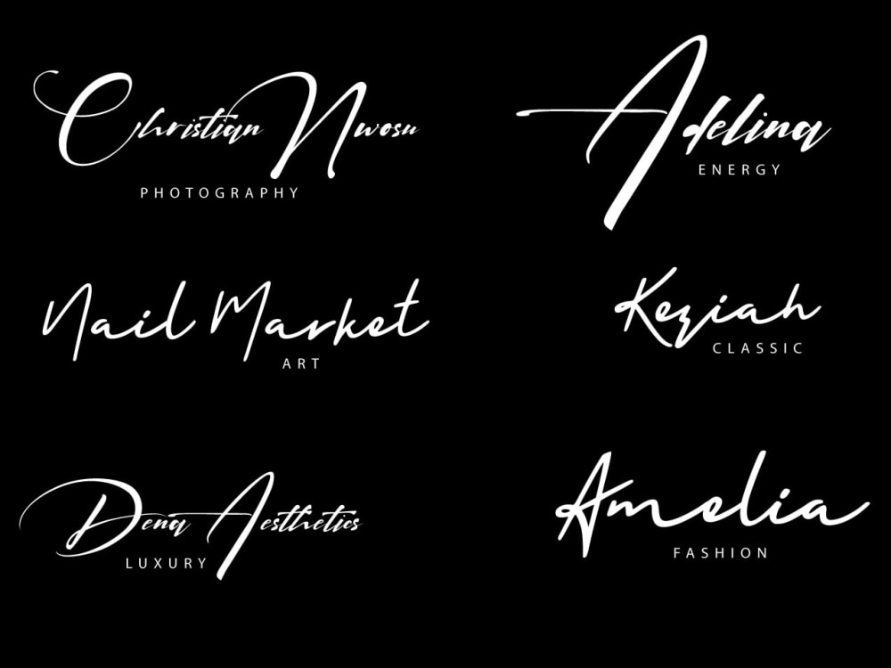 Handwritten, scripted, signature, calligraphy, cursive logo | Upwork