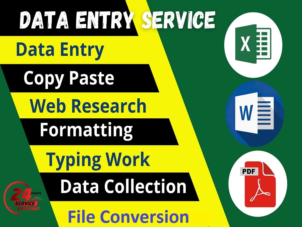 Data entry, Web Research, Typing, Copy Paste, Cleaning & Formatting ...