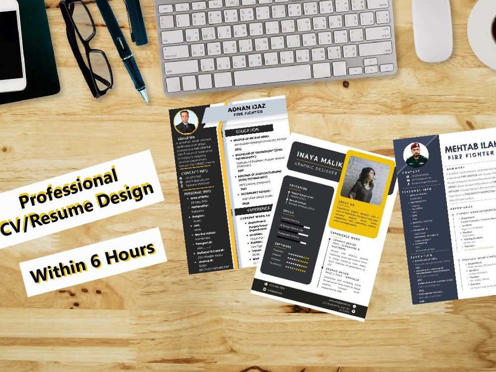 Modern, professional CV, resume design with pdf, PSD file | Upwork