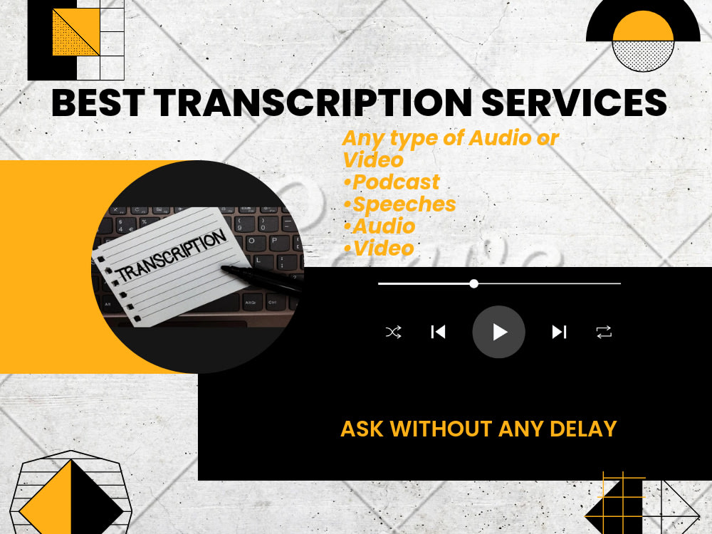 The best transcription of your audio and videos. | Upwork