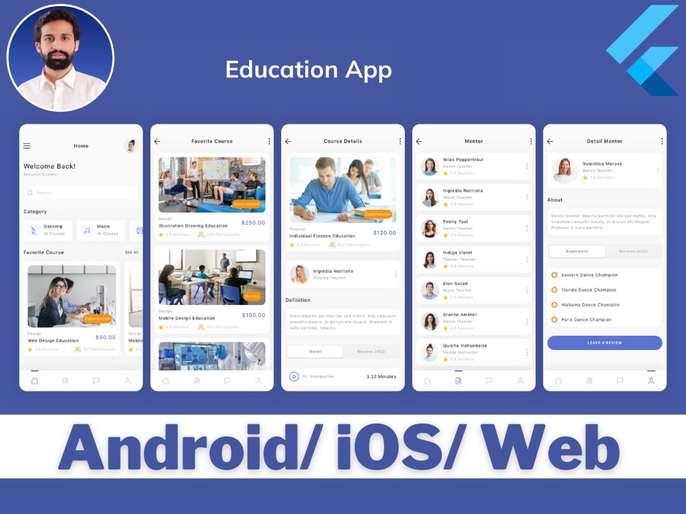 Education App | Flutter | Learn Online Course | Skills | Hybride Mobile ...